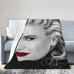 CHLGEAR Gwen Singer Stefani Throw Blanket Flannel Soft Cozy Blankets and Throws for Couch Sofa Bed Blankets for Adults Kids Music Lovers Gifts 60"x50"