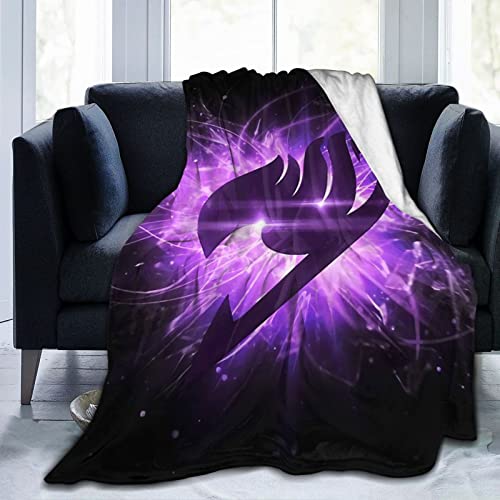 Fairy Tail Guild Symbol Illustratio Flannel Throw Blanket Fringe Lightweight Cozy Ultra Soft Couch Bed Sofa Chair for Kids Boys Girls Adults 50"X40"