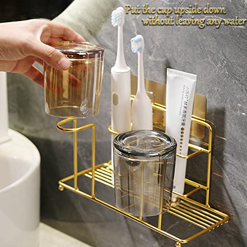 Toothpaste Holder Shower Toilet Caddy Gold Basket Wall Mounted Stand Bathroom Rack Storage Organizer Shelf S size