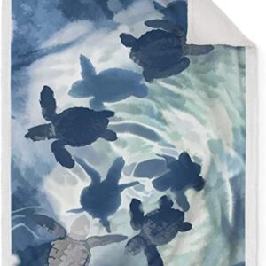 Jekeno Sea Turtle Sherpa Blanket Comfort Super Soft Print Throw Blanket for Adults Kids Gift Office 50"x60"