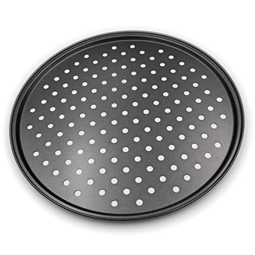 Pizza Pan for Oven, 12 inch Nonstick Pizza Pans, Carbon Steel Pizza Pan with Holes, Pizza Baking Pan for Oven Baking Supplies, for Home Baking Kitchen Oven Restaurant