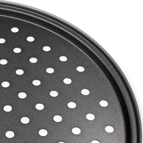 Pizza Pan for Oven, 12 inch Nonstick Pizza Pans, Carbon Steel Pizza Pan with Holes, Pizza Baking Pan for Oven Baking Supplies, for Home Baking Kitchen Oven Restaurant