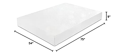 PrimaSleep 9 Inch Multi Layer Gel-Infused Memory Foam Mattress, Full, White