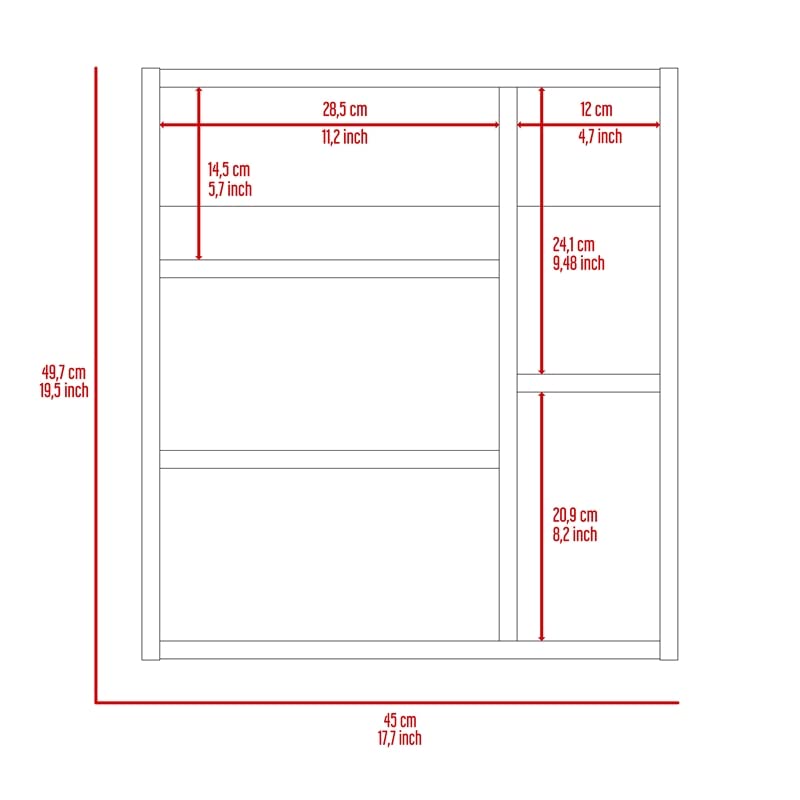 TuHome White Modern Engineered Wood Labelle 19" Mirror Medicine Cabinet