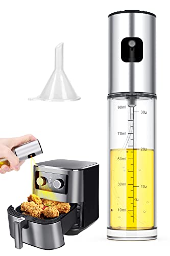 MISSOLO Oil Sprayer for Cooking, 100ml Glass Olive Oil Sprayer Mister, Oil Spray Bottle, Kitchen Gadgets Accessories, Oil Sprayer for Air Fryer, Cooking, Barbecue, Salad, Baking