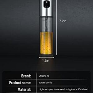 MISSOLO Oil Sprayer for Cooking, 100ml Glass Olive Oil Sprayer Mister, Oil Spray Bottle, Kitchen Gadgets Accessories, Oil Sprayer for Air Fryer, Cooking, Barbecue, Salad, Baking