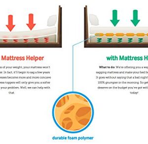 Under Mattress Support - Fix Your Sagging Mattress with Mattress Helper Firmer Solution for Mattresses -Single Side Coverage (Half Full/Queen)