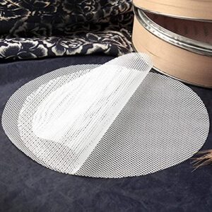 GUCUJI 4Pcs 10 inch Non stick Silicone Steamer Liners Mesh Mat Pad Steamed Buns Dumplings Baking Pastry Dim Sum Mesh