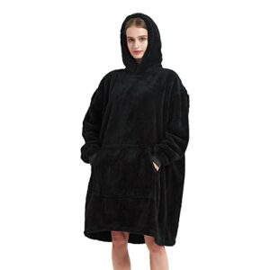 coloor fol black wearable blanket for men women big hooded blankets adults oversized sweatshirt hoodie rob