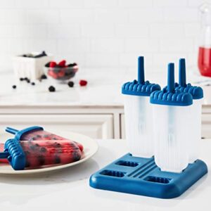 Tovolo Groovy Popsicle Molds (Set of 6) - Mess-Free Plastic Ice Pops with Reusable Sticks & Drip-Guard for Freezer Snacks/Dishwasher-Safe & BPA-Free