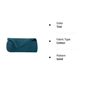 BOUTIQUO 100% Cotton Bed Blanket, Breathable Thermal Blanket Twin Size, Soft Honeycomb Waffle Blanket 60"x90", Cotton Bed Blanket, Perfect for Layering Any Bed for All Season, Teal