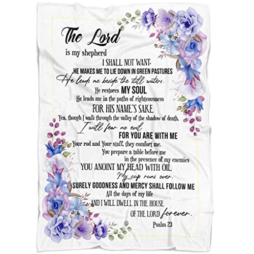 The Lord is My Shepherd Psalm 23 Christian Scripture Inspirational Gifts for Women Men Religious Christian Gifts Jesus Christ Bible Verse Blanket Christian Blankets and Throws Christmas