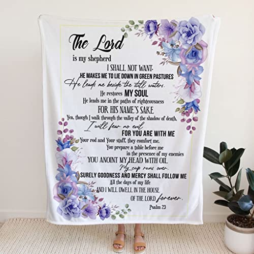 The Lord is My Shepherd Psalm 23 Christian Scripture Inspirational Gifts for Women Men Religious Christian Gifts Jesus Christ Bible Verse Blanket Christian Blankets and Throws Christmas