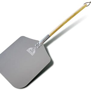 Chicago Brick Oven Pizza Peel 12" x 14", Pizza Paddle, 35.5" Long Aluminum Metal Pizza Peel with Detachable 21" Wooden Handle, Pizza Spatula