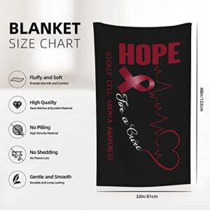 IMEEGIEN Hope for A Cure Sickle Cell Anemia Awareness Throw Blanket for Couch 32x48 Inch Soft Blankets Lightweight Warm Sofa Dorm Home Blanket Anti-Pilling Blanket