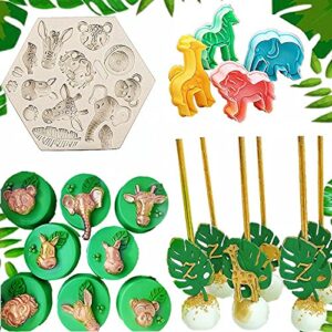 jevenis set of 5 jungle safari animal cake mold jungle safari animal cupcake decoration jungle animals cookie cutters jungle safari animal cake decoration for jungle safari animal party baby shower