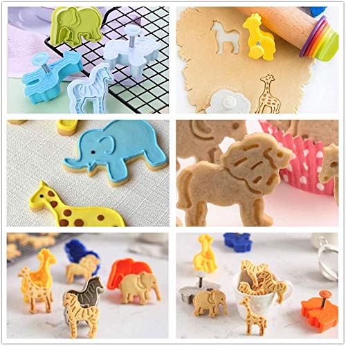 JeVenis Set of 5 Jungle Safari Animal Cake Mold Jungle Safari Animal Cupcake Decoration Jungle Animals Cookie Cutters Jungle Safari Animal Cake Decoration for Jungle Safari Animal Party Baby Shower