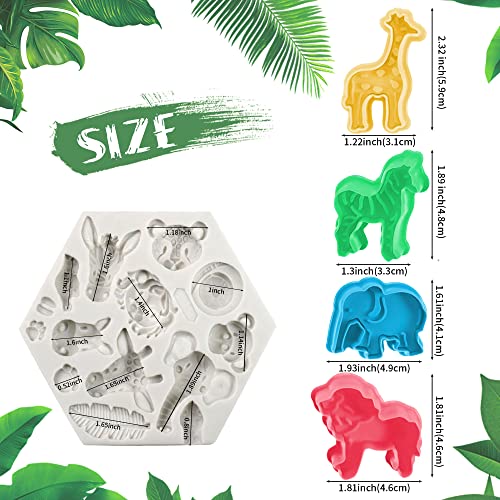 JeVenis Set of 5 Jungle Safari Animal Cake Mold Jungle Safari Animal Cupcake Decoration Jungle Animals Cookie Cutters Jungle Safari Animal Cake Decoration for Jungle Safari Animal Party Baby Shower