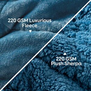 Cottonblue Sherpa Fleece Weighted Blanket 20lbs for Adults, Fluffy Cozy Plush Blanket 20 pounds, Queen Size Weighted Blanket 60”x80”, Warm and Cozy Hug Blanket for Queen/King Size Bed,Slate Blue