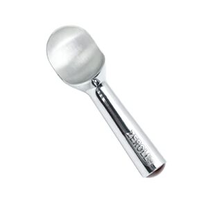 zeroll original ice cream scoop with unique liquid filled heat conductive handle simple one piece aluminum design easy release made in usa, 4-ounce, silver