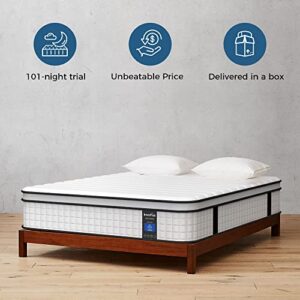 Inofia Full Size Mattress, 10 Inch Full Mattress in a Box, Hybrid Mattress Full Size with Responsive Memory Foam, Sleep Cooler with More Pressure Relief & Support