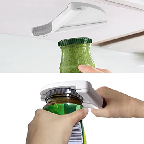 Jar Opener, Ideal Bottle Opener, Effortless to Unscrew Any-Sized Lid, Lids Opener Suitable for Weak Hands or Seniors with Arthritis, TWO USAGES | Easy Grip Jar Opener & Under Cabinet Jar Opener