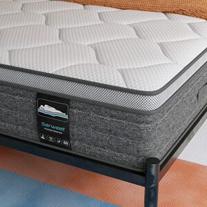 Serweet 10 Inch Memory Foam Hybrid Twin Mattress - 5-Zone Pocket Innersprings for Motion Isolation -Heavier Coils for Durable Support -Medium Firm -Fiberglass-Free -Made in North America