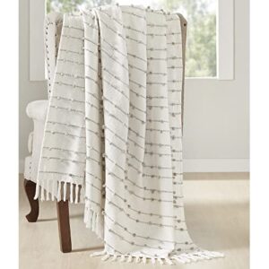 modern threads cotton rich 60x70 throw lana ivory