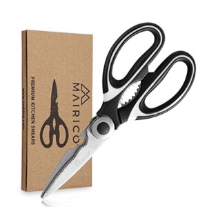 mairico ultra sharp premium heavy duty kitchen shears- ultimate heavy duty scissors for cutting chicken, poultry, fish, meat and poultry bones