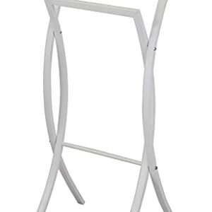 Pilaster Design Modern Coronado Double Free Standing Bathroom Towel Rack Stand, White Metal