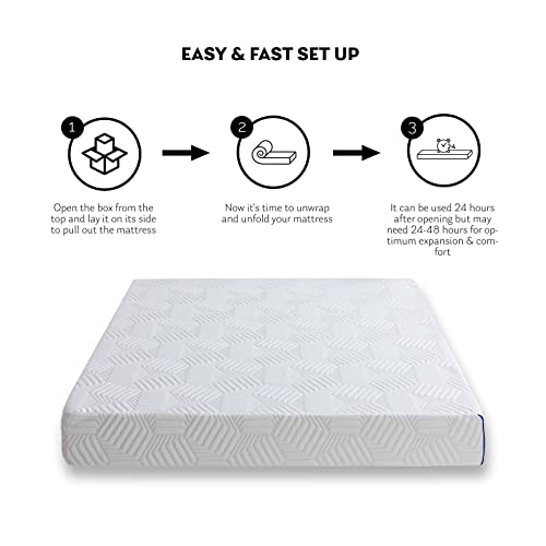 TMEOSK Full Size Mattress, 8 inch Gel Memory Foam Mattress, Cooling Gel Green Tea Mattress Bed in a Box, Medium Firm Feel with Motion Isolating (Full)