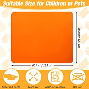 15 Pieces Fleece Blankets Bulk 50 x 60 Inch Double Sided Ultra Soft Fleece Throw Blankets Bulk Lightweight Warm Cozy Airplane Blanket Pet Blankets for Home Office Wedding Gifts Outdoor Use (Orange)