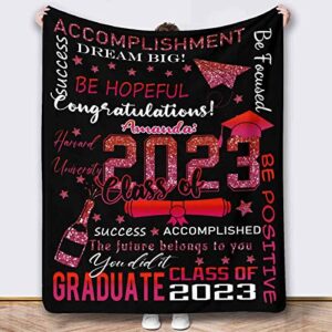 yfgohighhh customized class of 2023 graduate custom blanket with photo red stars class of school for women/men friends daughter son-50"x60"