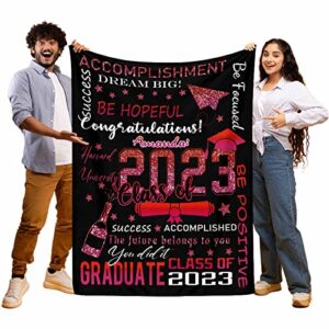 YFgohighhh Customized Class of 2023 Graduate Custom Blanket with Photo Red Stars Class of School for Women/Men Friends Daughter Son-50"x60"