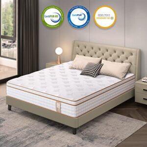 BedStory 14" Hybrid Full Mattress in a Box, Gel Memory Foam Mattress with Pocket Spring, Medium Firm Mattress with Dual Brim Design for Supportive&Pressure Relieving&Motion Isolated Sleep, Made in USA