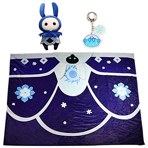 Xingqiu Cryo Abyss Mage Throw Blanket Genshin Impact Wearable Blankets and Game Monster Plush Doll, 95cm×155cm