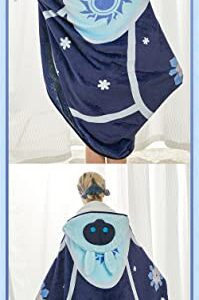 Xingqiu Cryo Abyss Mage Throw Blanket Genshin Impact Wearable Blankets and Game Monster Plush Doll, 95cm×155cm