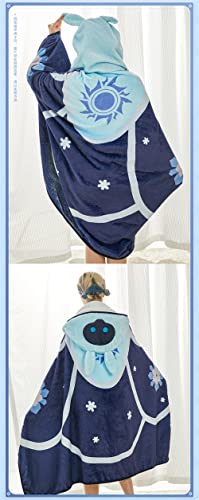 Xingqiu Cryo Abyss Mage Throw Blanket Genshin Impact Wearable Blankets and Game Monster Plush Doll, 95cm×155cm