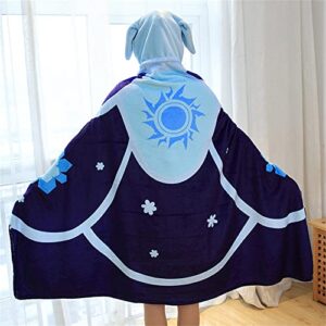 Xingqiu Cryo Abyss Mage Throw Blanket Genshin Impact Wearable Blankets and Game Monster Plush Doll, 95cm×155cm