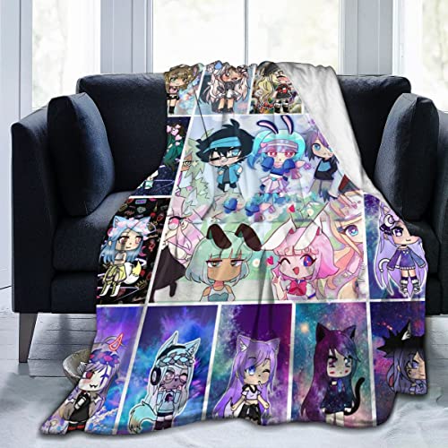 Gearbest Gacha Cartoon Game All Season Blanket Ultra Soft Throw Blanket Flannel Fleece, Warm Fuzzy Blanket for Kid Bed Couch Chair Living Room (1, 50"x40")