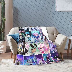 Gearbest Gacha Cartoon Game All Season Blanket Ultra Soft Throw Blanket Flannel Fleece, Warm Fuzzy Blanket for Kid Bed Couch Chair Living Room (1, 50"x40")