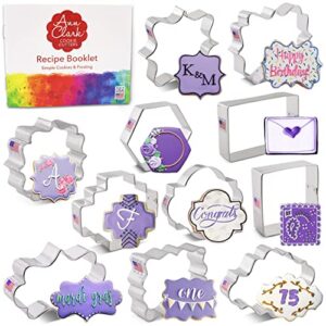 ann clark cookie cutters 11-piece plaques, frames and tiles cookie cutter set with recipe booklet