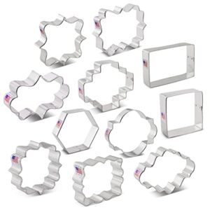 Ann Clark Cookie Cutters 11-Piece Plaques, Frames and Tiles Cookie Cutter Set with Recipe Booklet