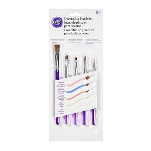 Wilton Cake Decorating Tools 5-Piece Brush Set, Synthetic bristles