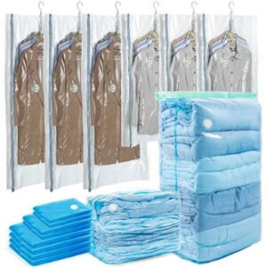 taili space saver vacuum storage bags combo 8 pack and hanging space saver bags combo 6 pack