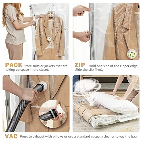 TAILI Space Saver Vacuum Storage Bags Combo 8 Pack and Hanging Space Saver Bags Combo 6 Pack