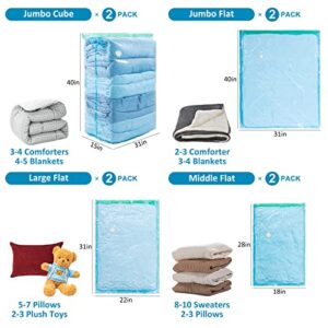 TAILI Space Saver Vacuum Storage Bags Combo 8 Pack and Hanging Space Saver Bags Combo 6 Pack