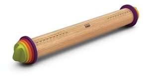 joseph joseph adjustable rolling pin with removable rings, 13.6", multi-color