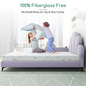 Twin Mattress, 6 Inch Memory Foam Mattress in a Box for Kids with Breathable Bamboo Cover, Medium Firm Gel Mattress for Bunk Bed, Trundle Bed, CertiPUR-US Certified, Made in USA