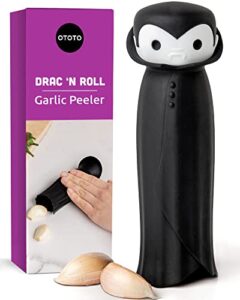 ototo drac n' roll vampire garlic roller, silicone garlic peeler tube - garlic peeler silicone tube roller for halloween - kitchen gadget for garlic, garlic tube, garlic roller peeler, garlic tool